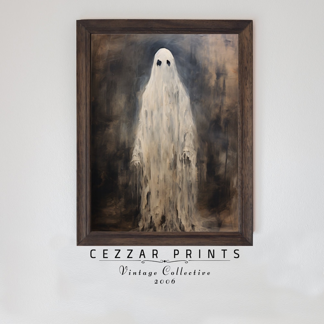 Halloween Ghost Oil Painting Printable Vintage Art Cezzar - Etsy