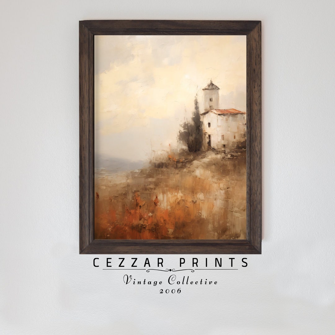 Rustic Farmhouse Oil Painting Printable Vintage Art Cezzar Prints ...