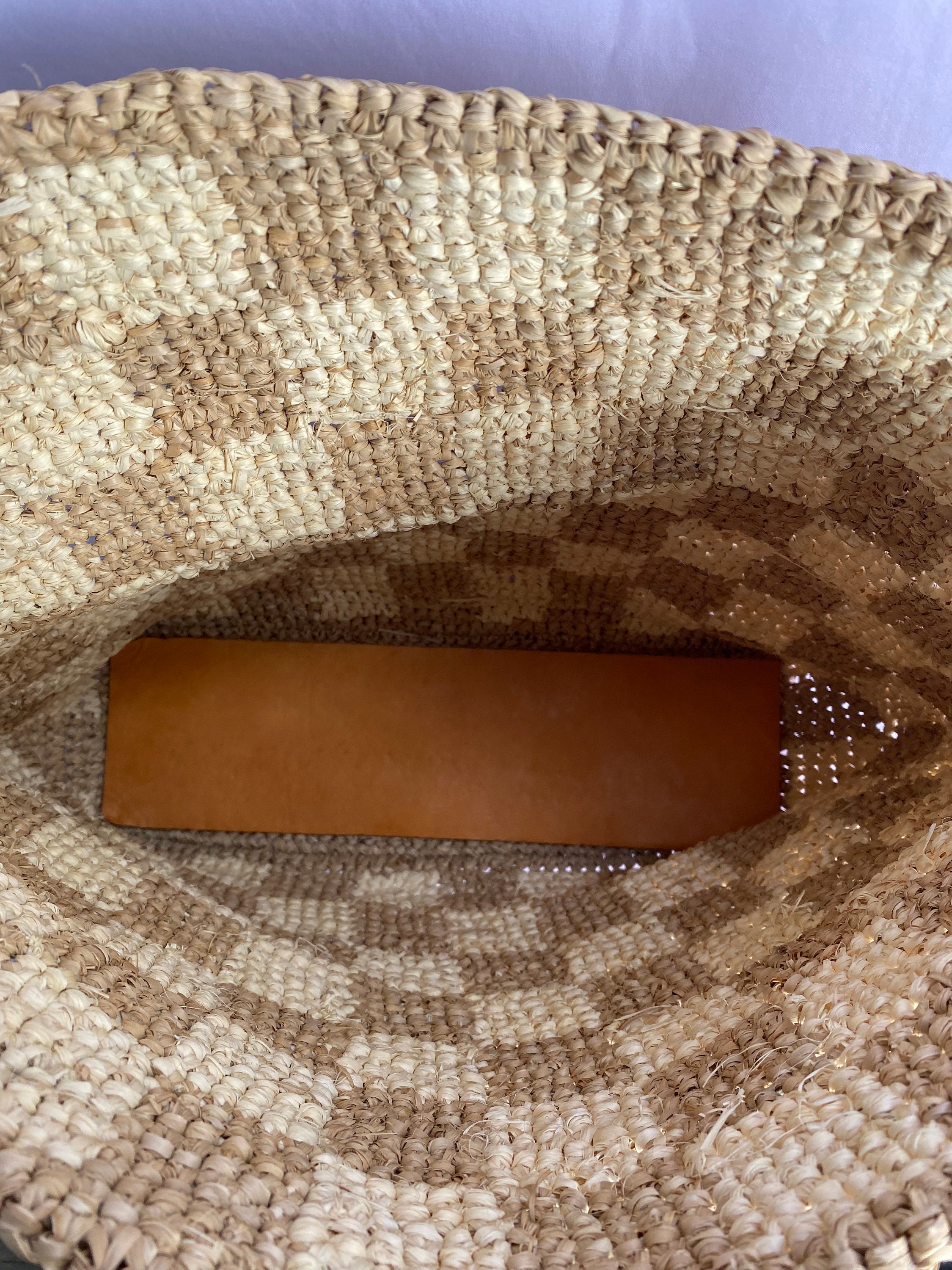 Large Premium Raffia Handmade Tote, Beach Bag, Check Pattern Bag ...