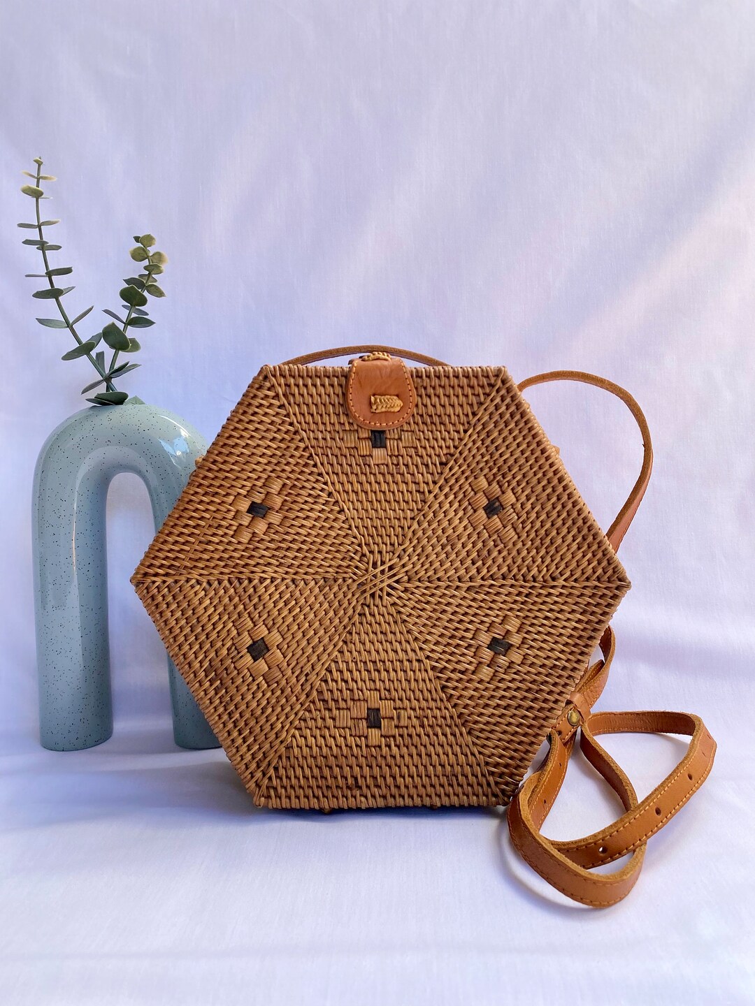 Hexagonal Shape Rattan Bag, Natural Handwoven Bags, Summer Must Haves ...