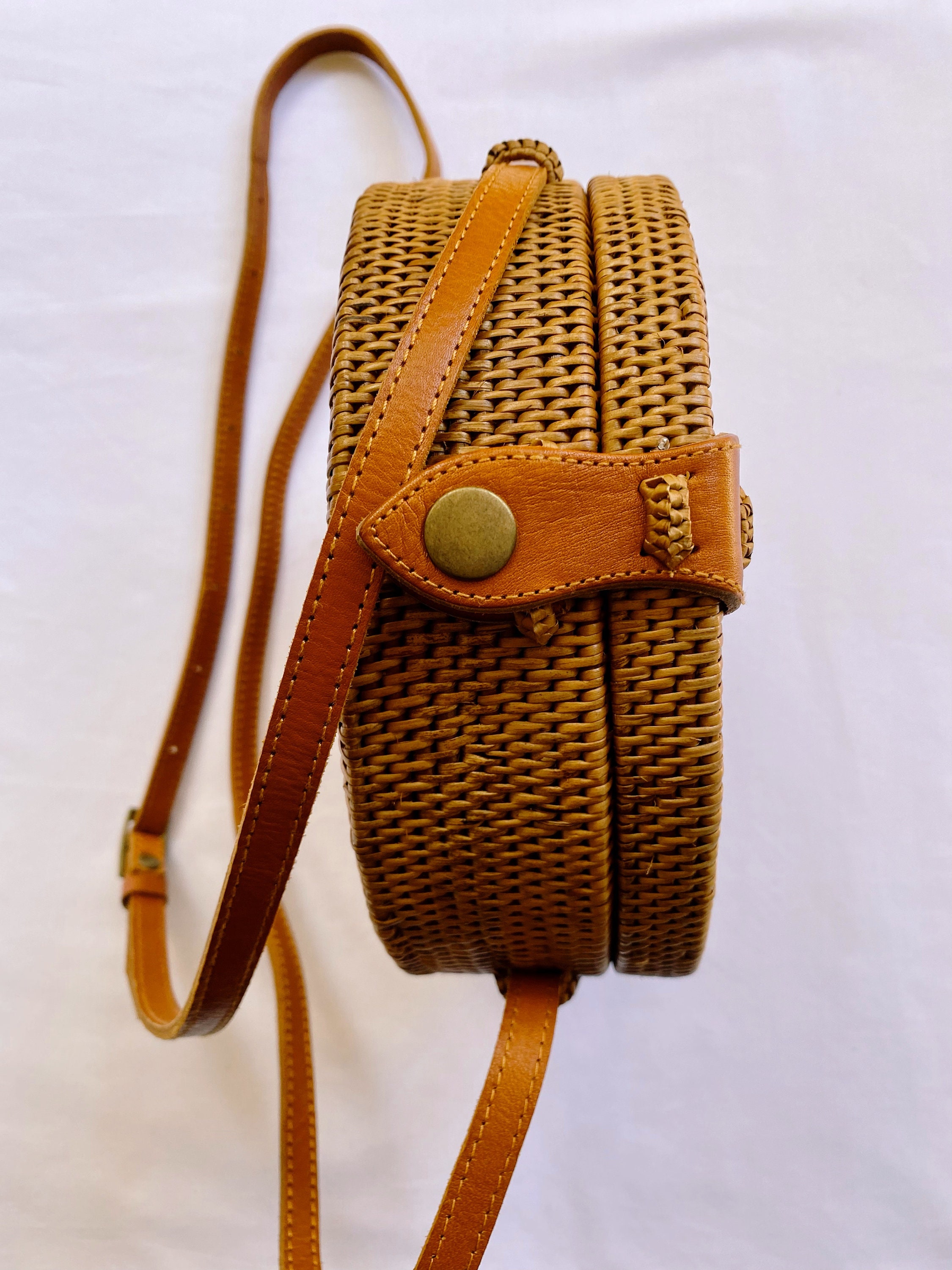 Full Rattan Round Bag, Sling Bag, Handwoven Bag, Gift Idea for Her ...