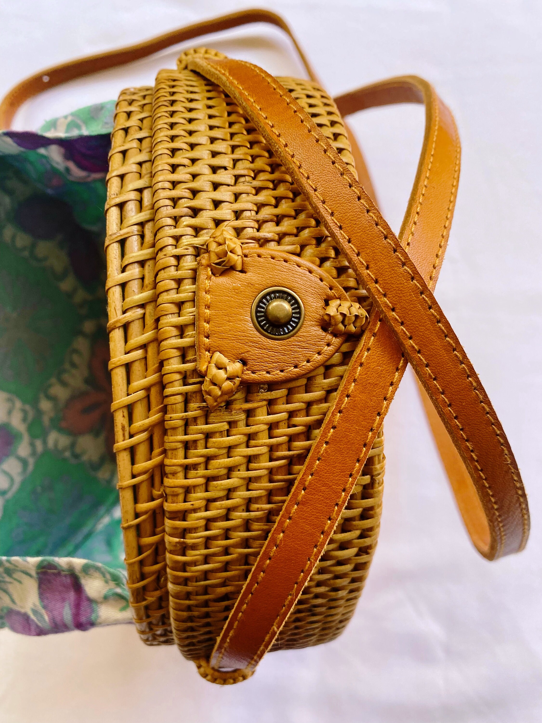 Full Rattan Round Bag, Sling Bag, Handwoven Bag, Gift Idea for Her ...