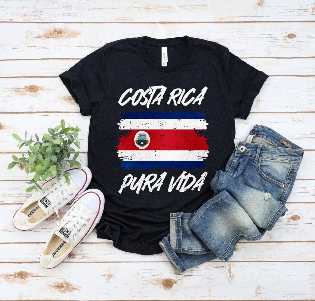 Pura Vida T-shirt, Costa Rica Flag Apparel, the Beste South American ...
