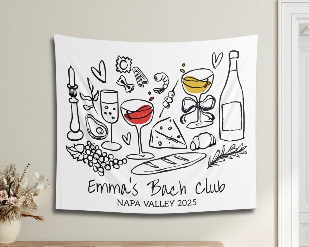Napa Bachelorette Banner, Italian Bachelorette Banner, Wine ...