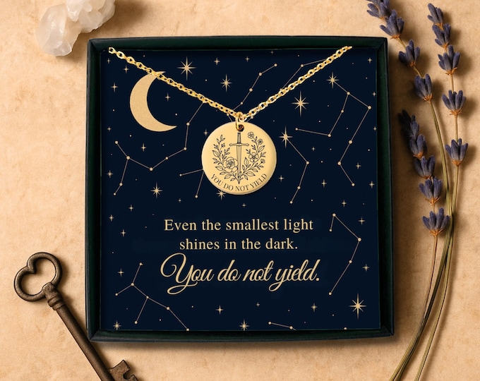You Do Not Yield Throne of Glass Wyrdmarks Necklace | TOG Bookish ...