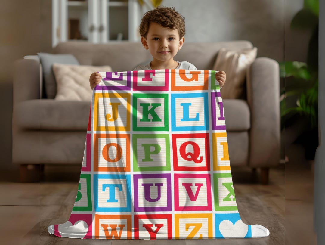 Educational Alphabet Blanket, Abc Baby Blanket, Baby Toddler Alphabet ...