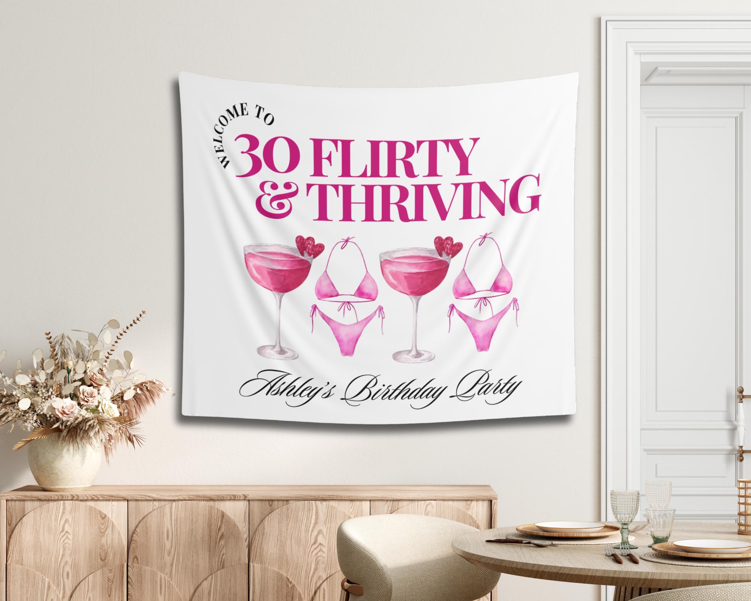 30 Flirty and Thriving Birthday Banner: Custom Party Decor - Etsy
