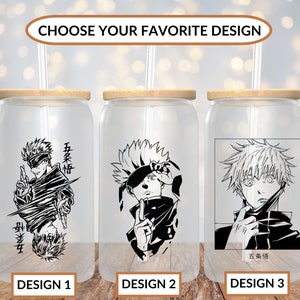 Gojo Tumbler, Frosted Glass Tumbler Anime, Gojo Cup, Gojo Glass, Gojo ...
