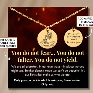 Romantasy Book Quote Necklace, You Do Not Yield, Fantasy Jewelry, Night ...