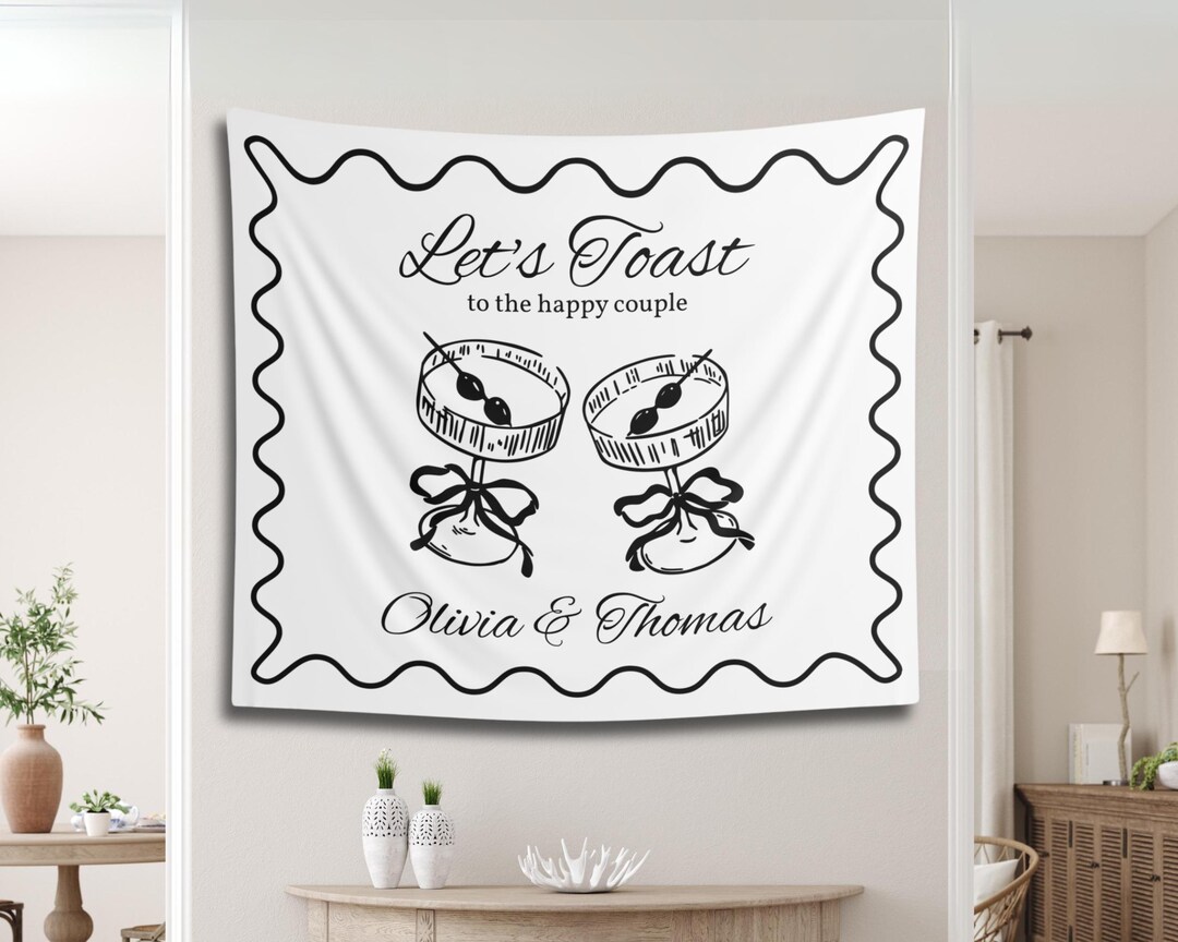 Lets Toast Welcome Sign, Rehearsal Dinner Sign Champagn Banner, Cheers ...