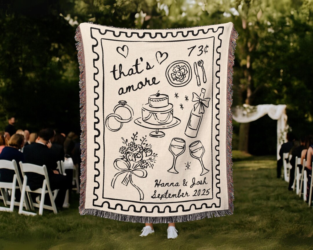 That’s Amore Wedding Blanket, Custom Italian Woven Throw, La Dolce Vita ...