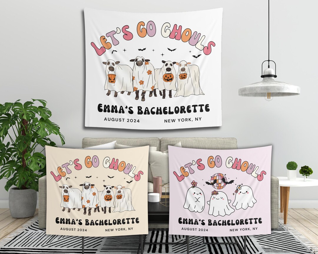 Ghost Cows Sign, Lets Go Ghouls Banner, Lets Go Ghouls Bachelorette ...