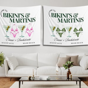 Bikinis and Martinis Bachelorette Sign, Bachelorette Party Banner ...