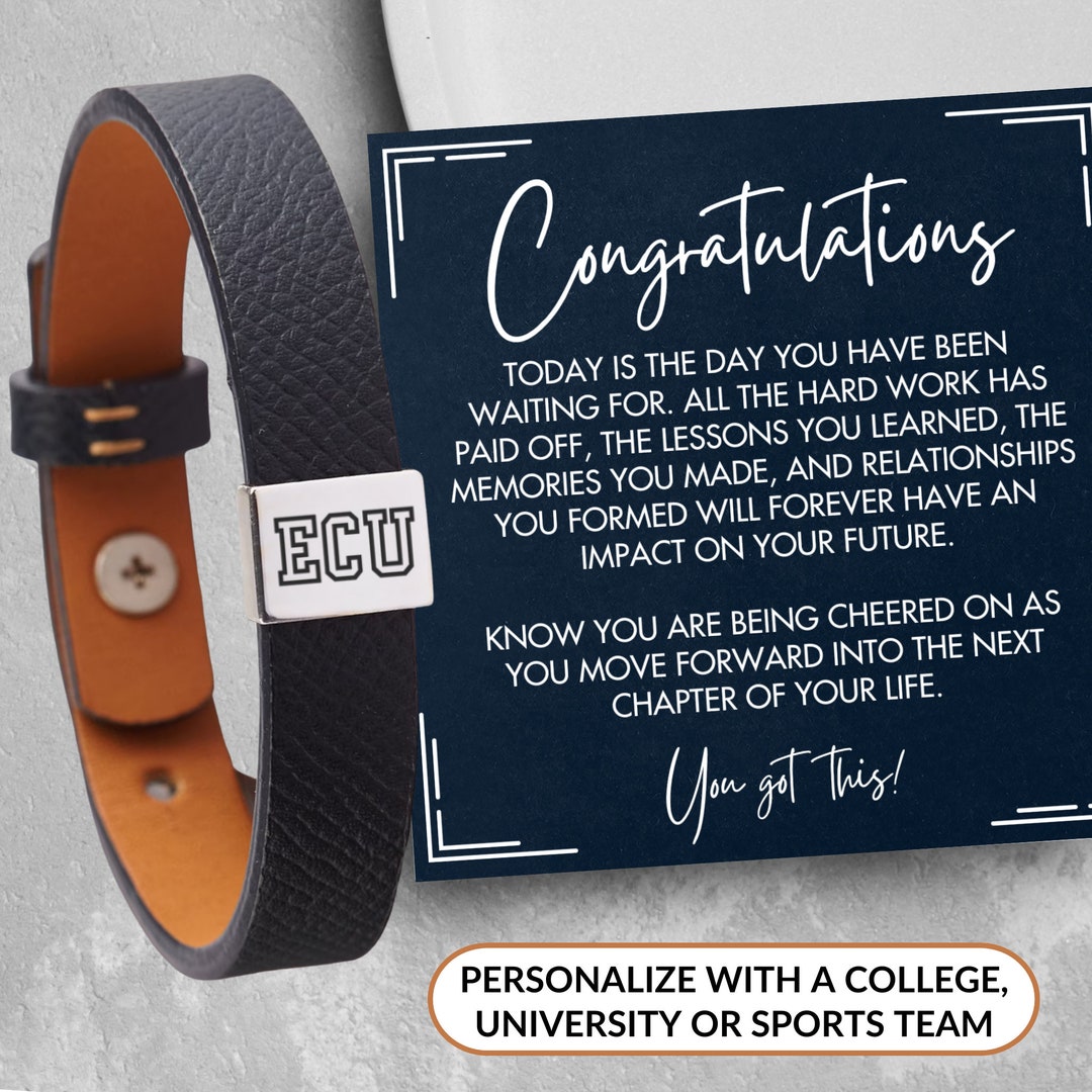 Varsity Letter College Mens Leather Bracelet, High School Sports Team ...