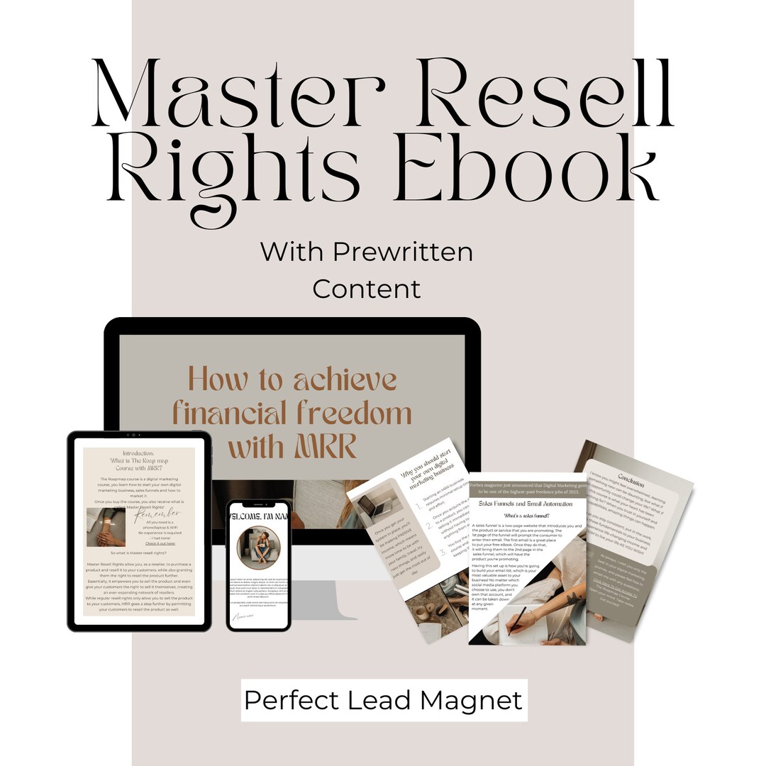 Master Resell Rights Ebook With Mrr Done For You Lead Magnet For
