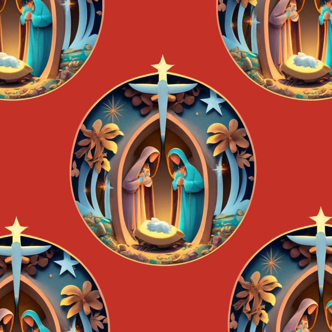 Nativity Christmas Wrapping Paper Religious Holiday Gift - Etsy