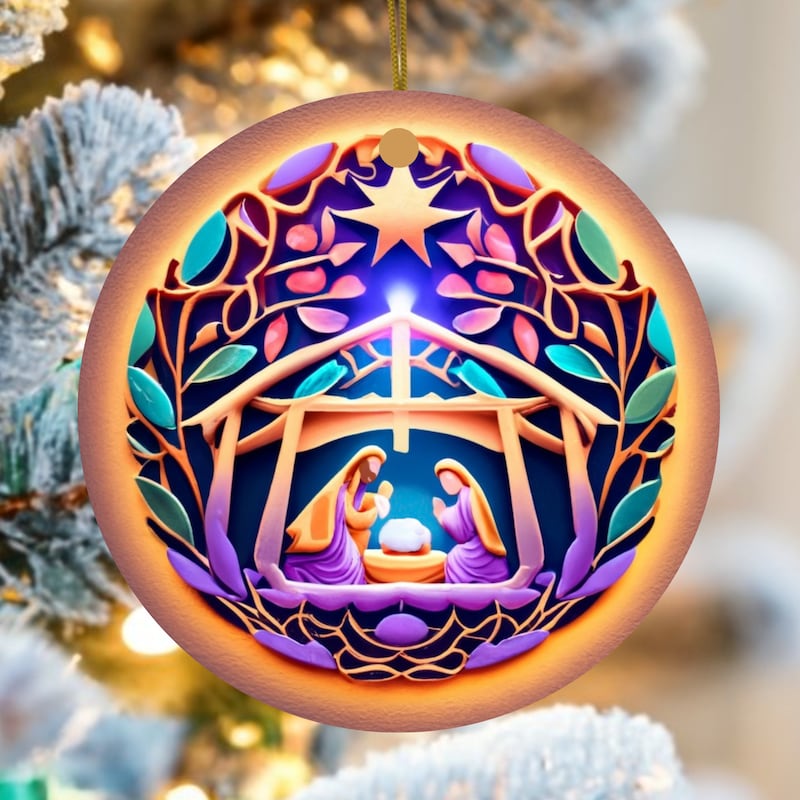 Nativity Ornament - Etsy