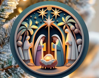 Christmas Ornament: Joy to the World 4 Circle Ornament Artist ...