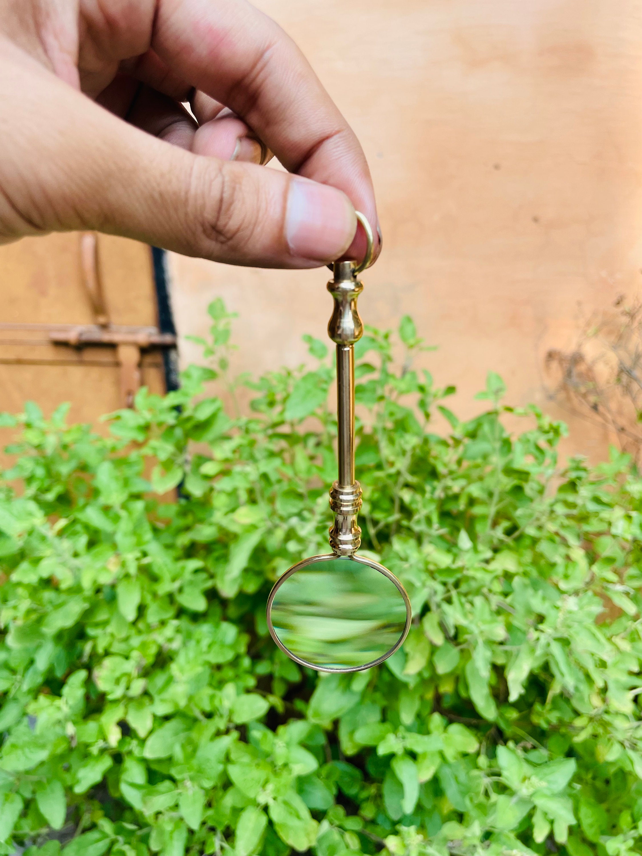 Antique Vintage Brass Magnifying Glass Key Chain Pair Collectible Key ...