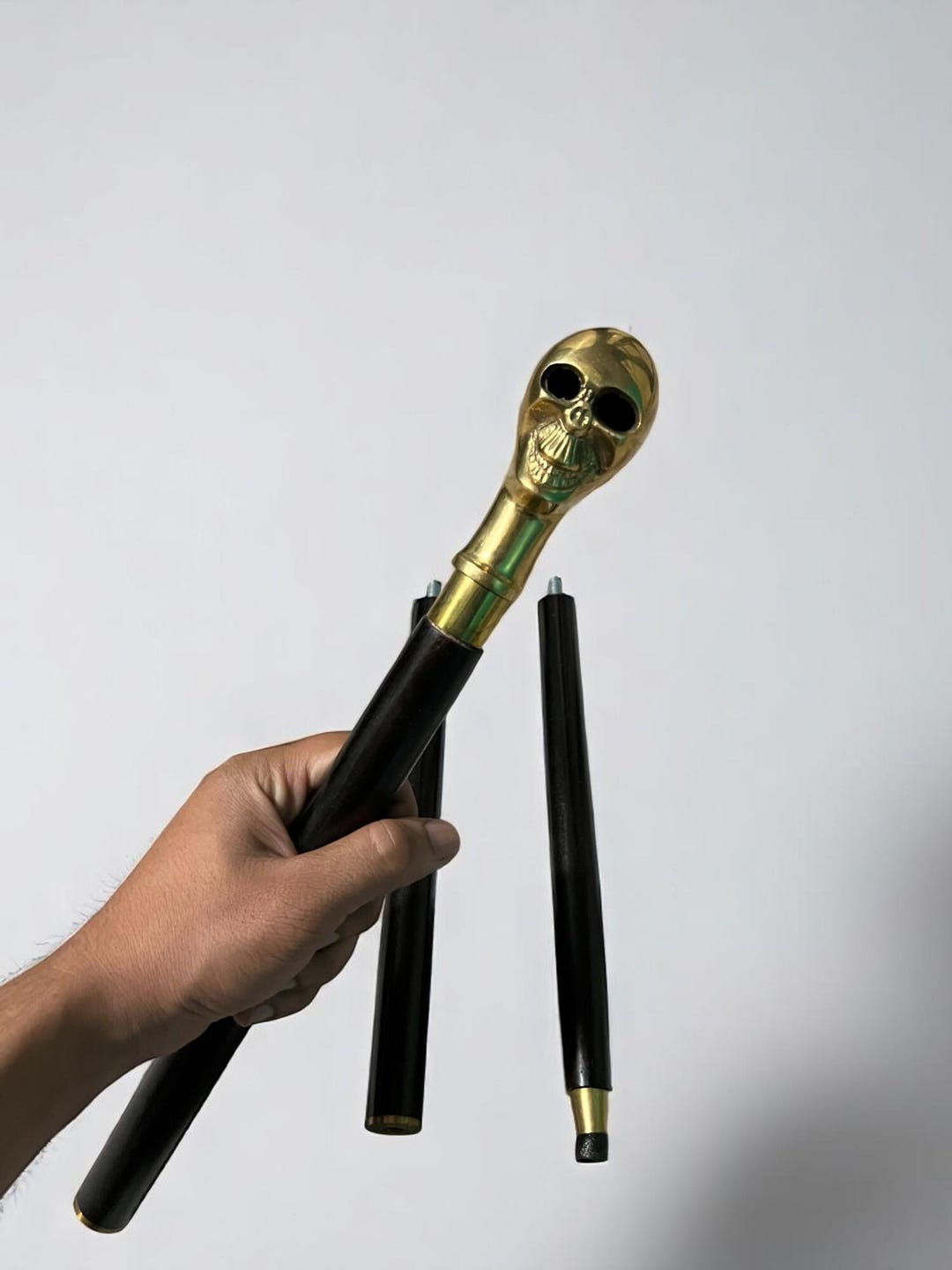 Brass Skull Handle Walking Cane: Gothic Cosplay Cane - Etsy