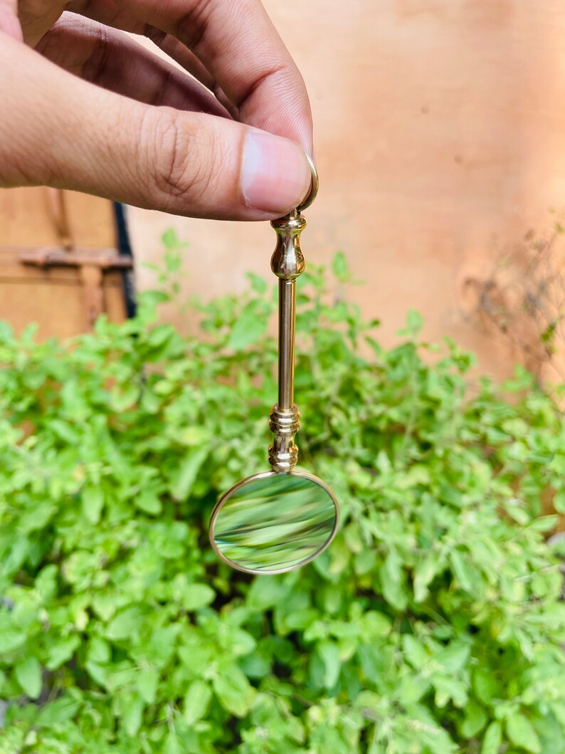 Antique Vintage Brass Magnifying Glass Key Chain Pair Collectible Key ...