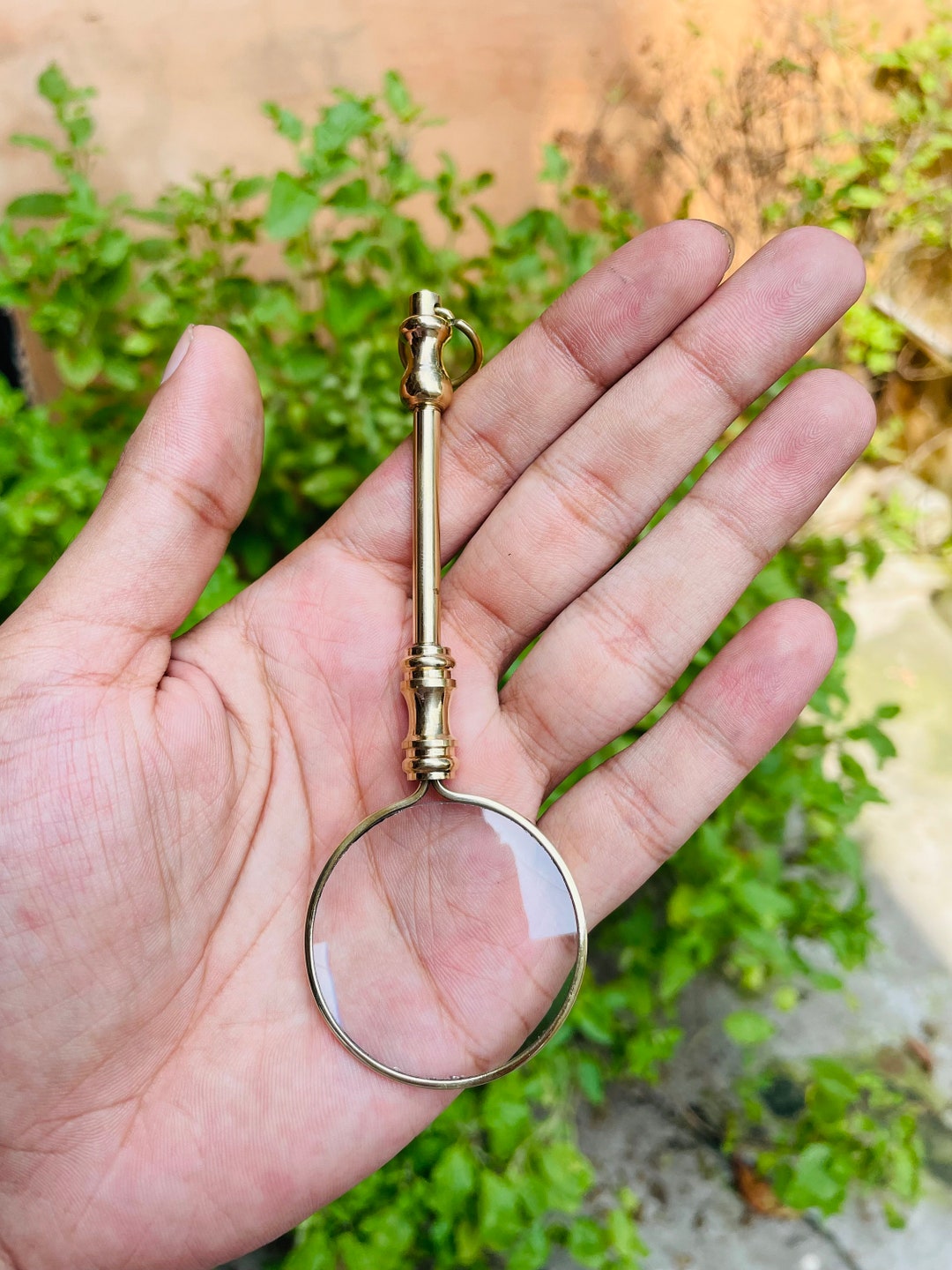 Antique Vintage Brass Magnifying Glass Key Chain Pair Collectible Key ...