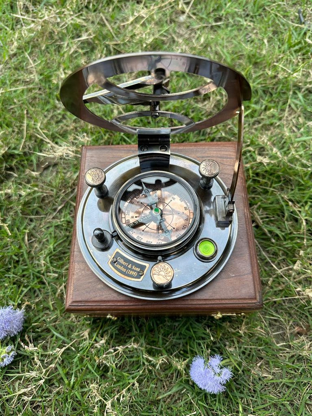 Sundial Gilbert Compass: Antique Sons Brass London Nautical 3.5 Inch ...