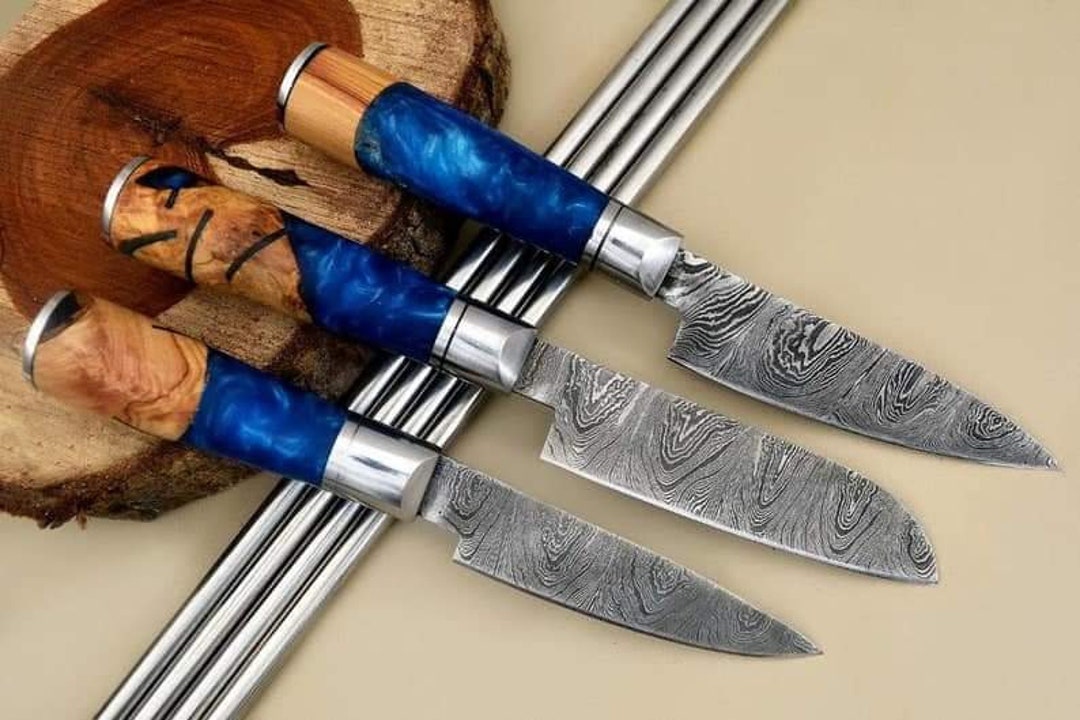 Custom Handmade Chef Knives Set Cutting Knife Leather - Etsy