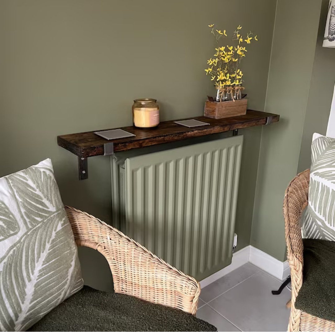 Rustic Pine Radiator Shelf With Brackets - Etsy