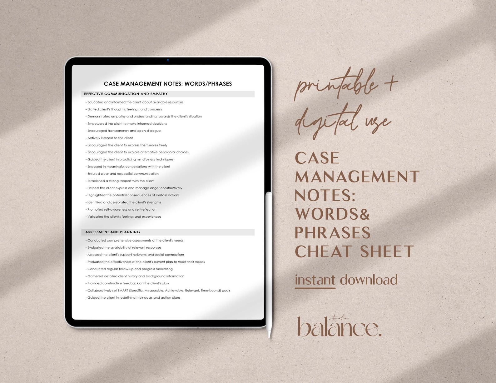 Case Manager Cheat Sheet - CM Desktop Reference - Balancestd - Etsy