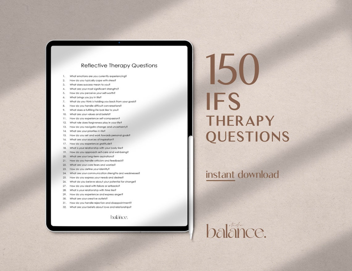 150 IFS (internal Family Systems) Therapy Questions - Therapist Tool ...