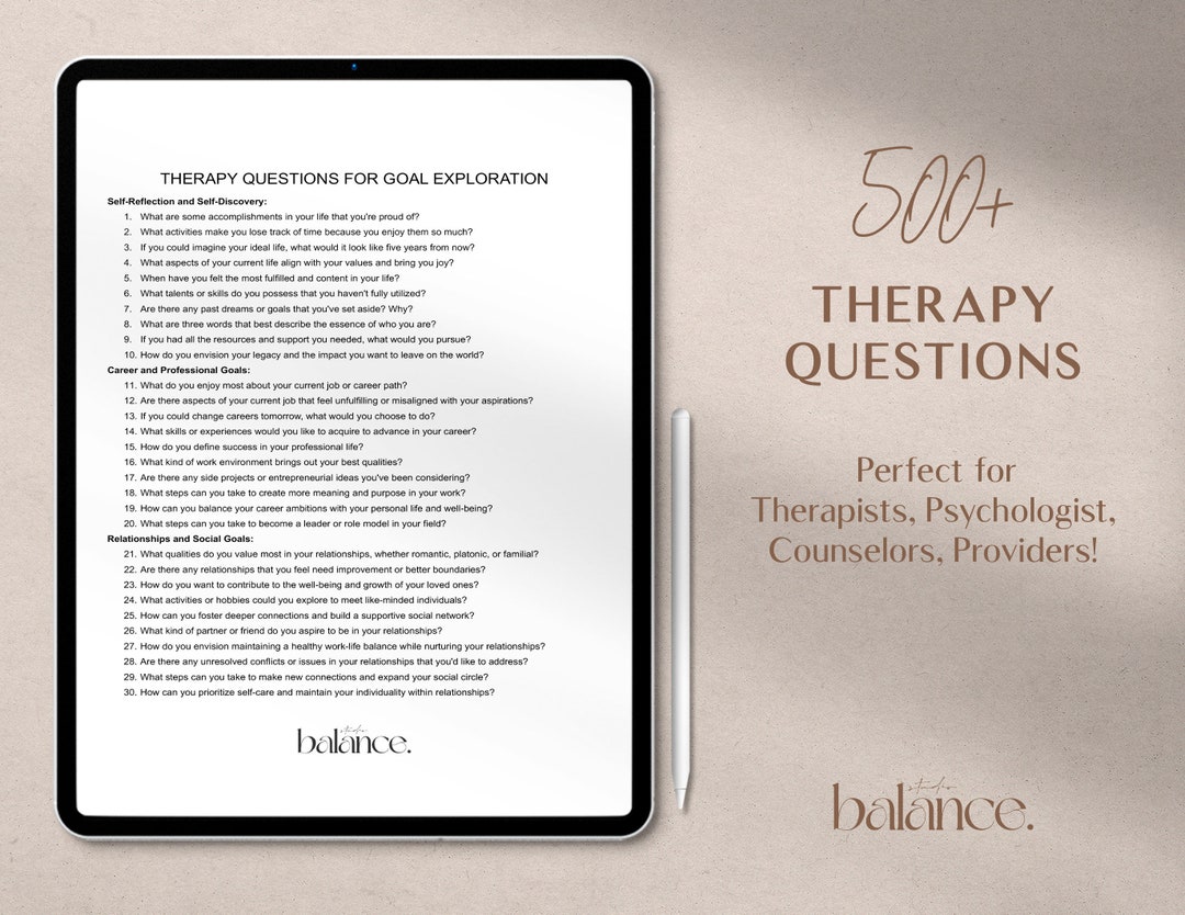 Therapy Questions Bundle - Socratic Question - "balancestd- - Etsy