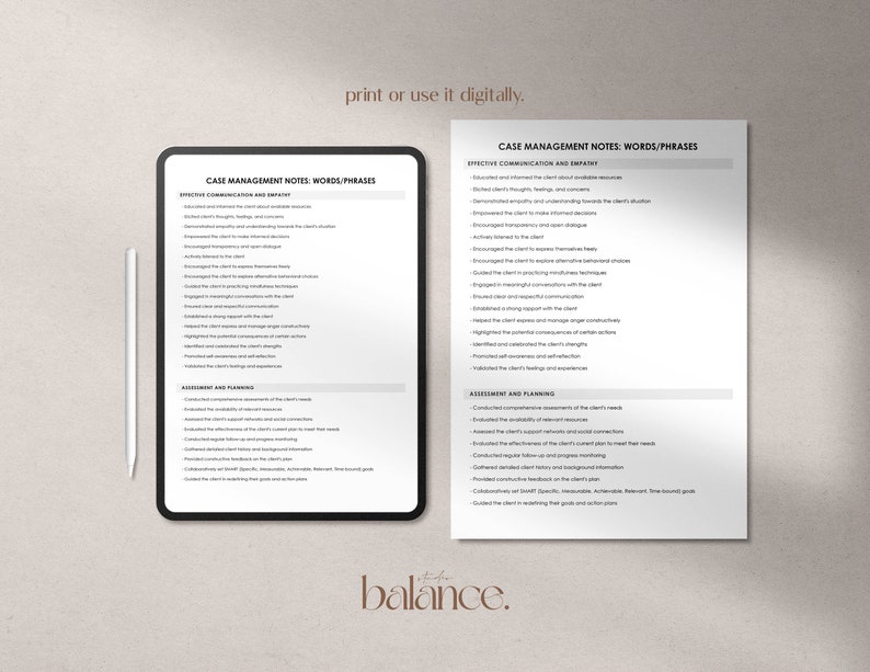 Case Manager Cheat Sheet - CM Desktop Reference - Balancestd - Etsy