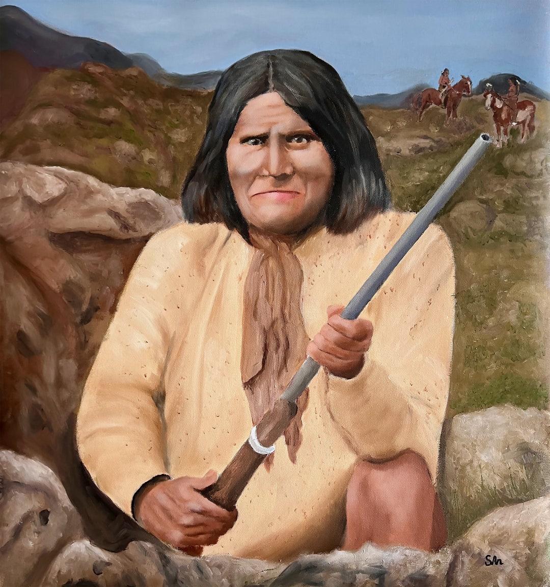 Geronimo. Original Oil Painting From an Old Photo, Commission Oil ...