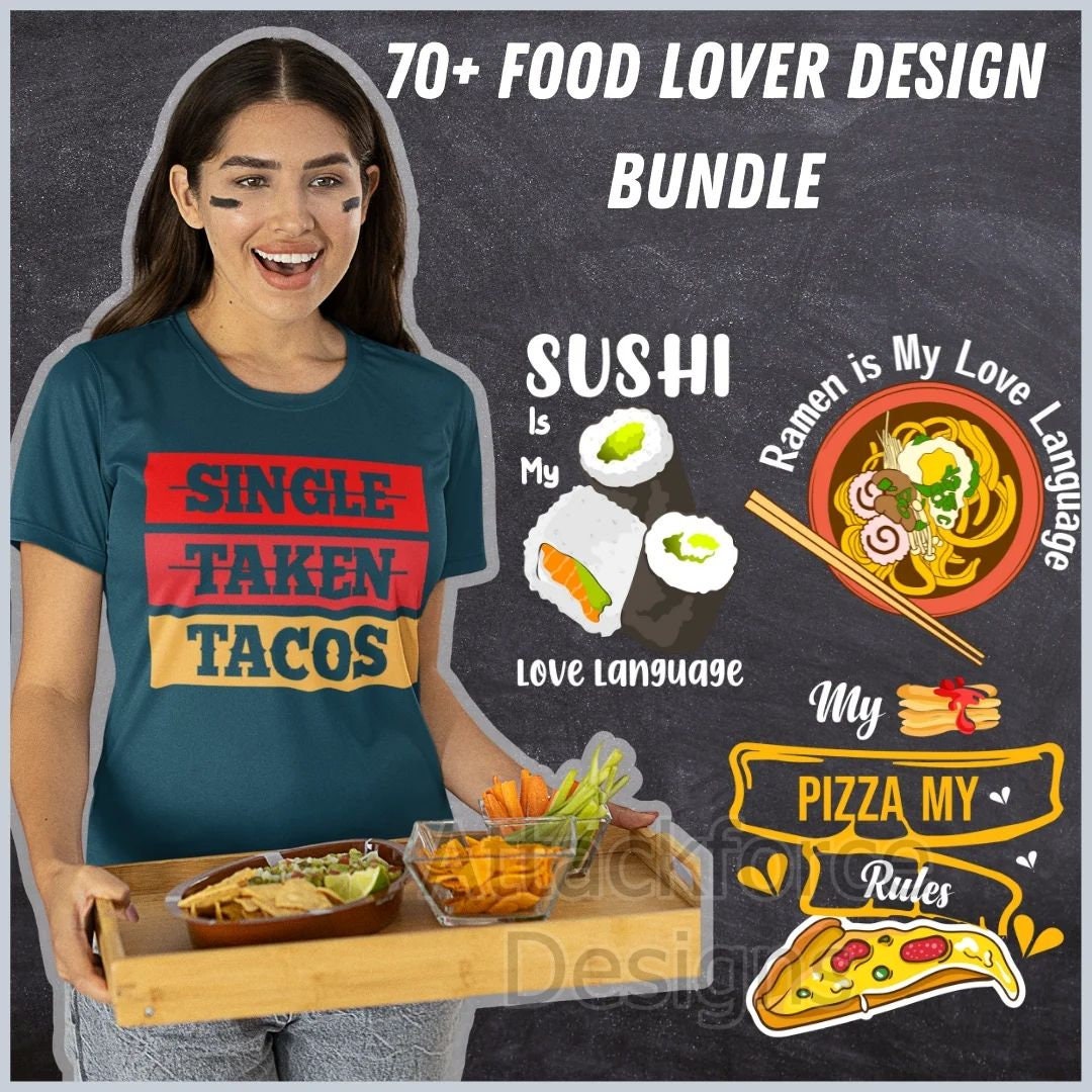 70 Food Design Bundle Food T-shirt Designs Pizza T-shirt Designs Fun T ...
