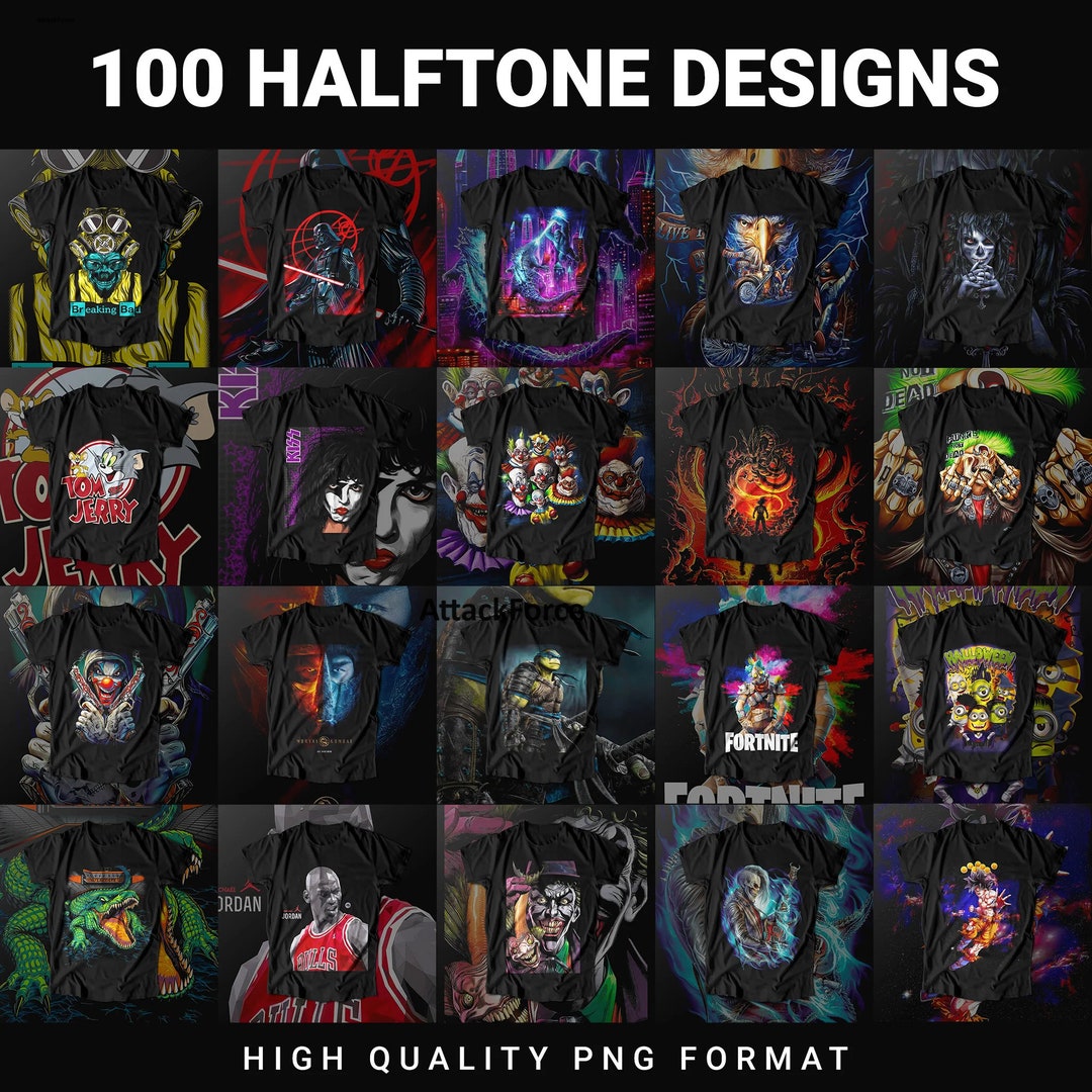 100 Halftone Designs T-shirt Printing DTG Printing DTF Printing T-shirt ...