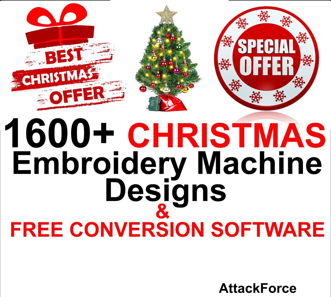 1600 Christmas Embroidery Designs Christmas Embroidery Software Designs ...