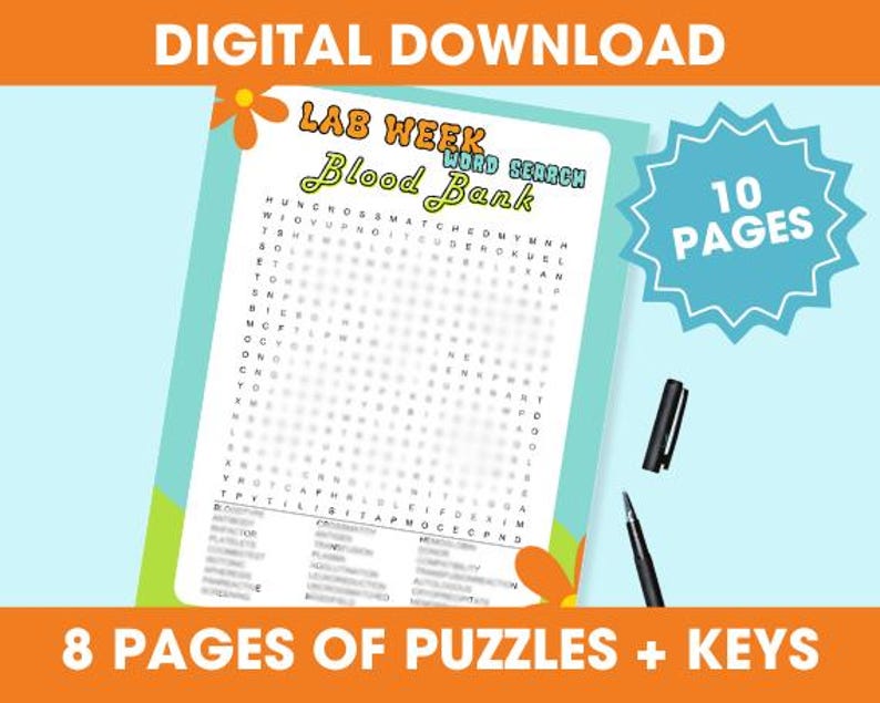 Word Search Lab Week 2025 Printable Games - the Mystery Machine of ...