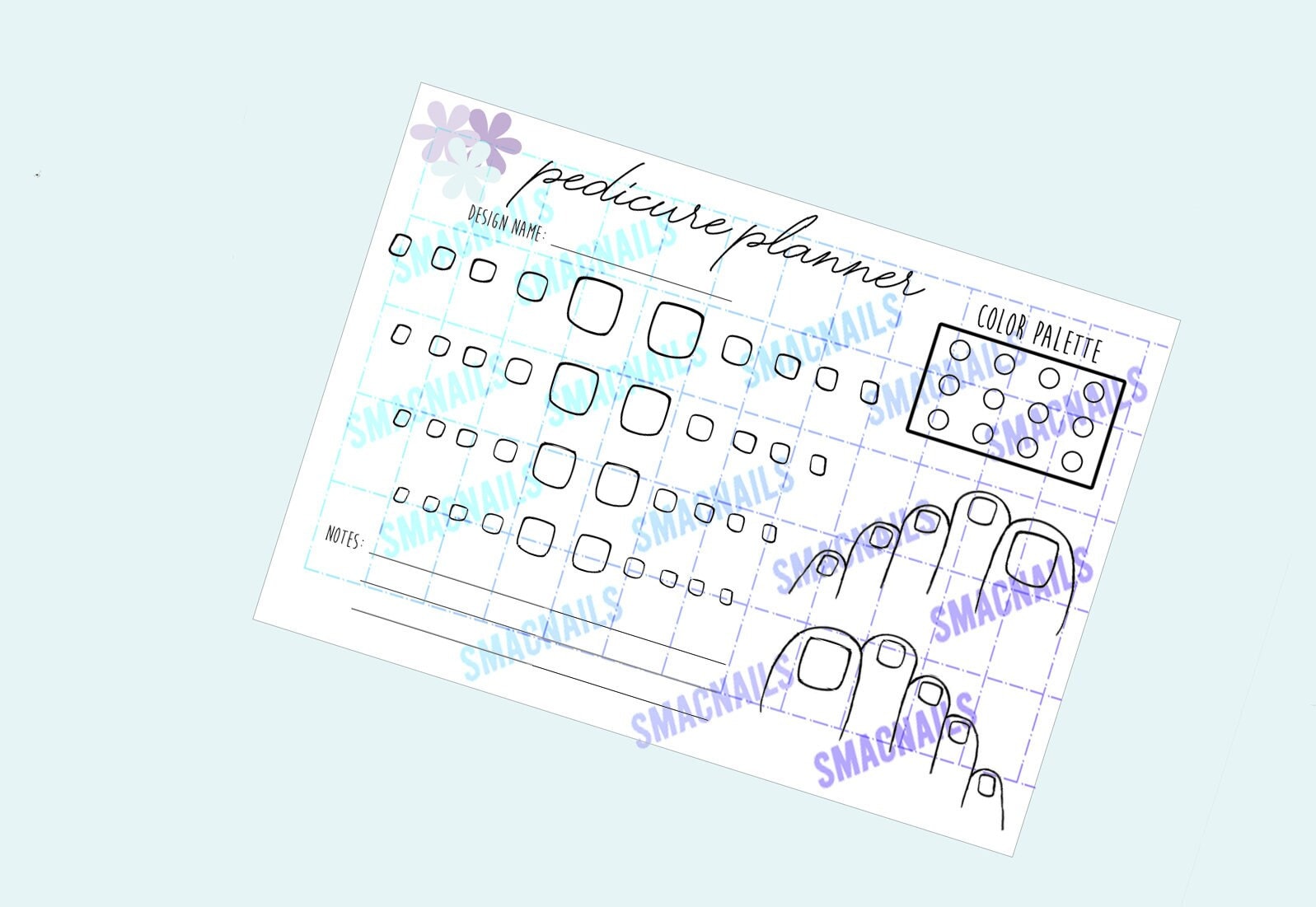 Pedicure Planning Sheet *DIGITAL DOWNLOAD * Nail Art Planning ...