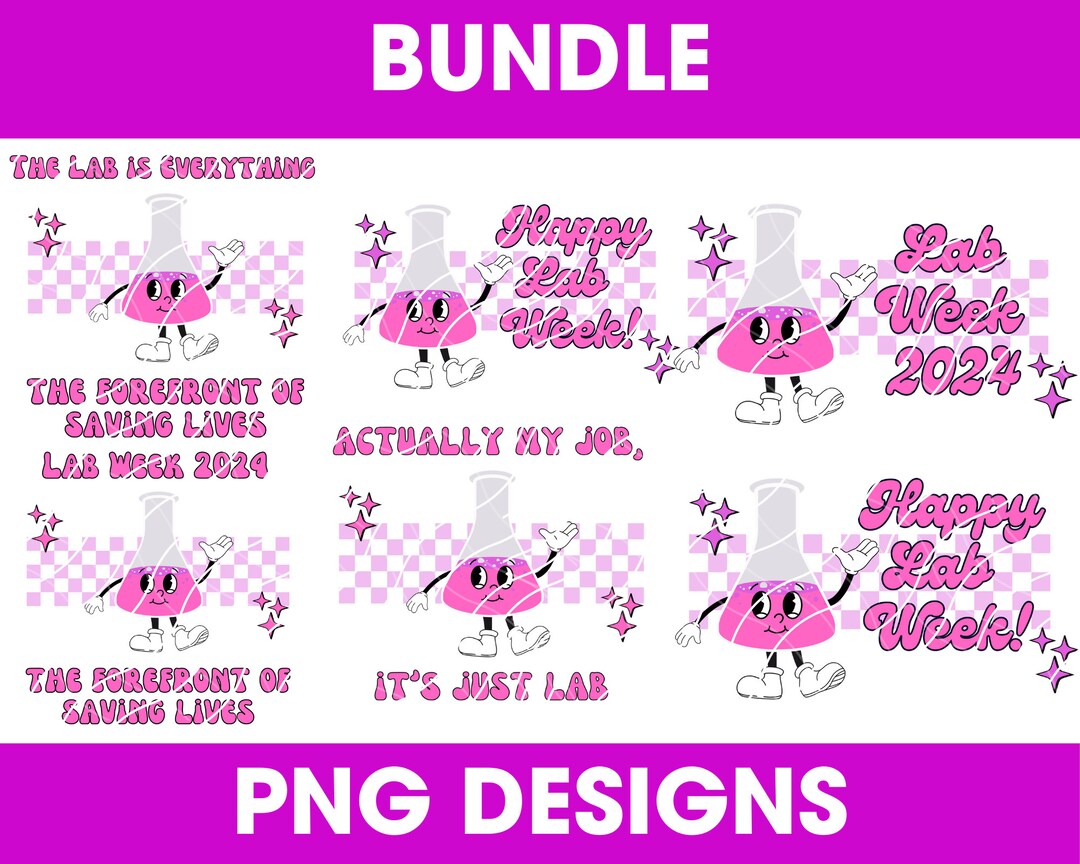 Lab Week 2024 Retro PNG Design Bundle Digital Download the Lab is ...