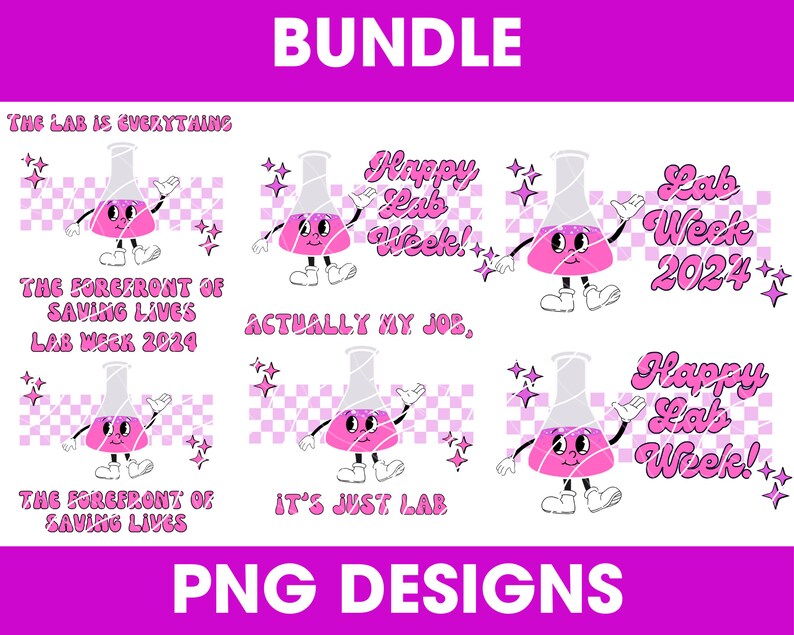 Lab Week 2024 Retro PNG Design Bundle Digital Download the Lab is ...