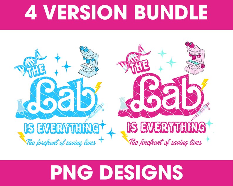 Retro 2 Color the Lab is Everything Lab Week 2024 PNG Bundle Digital ...
