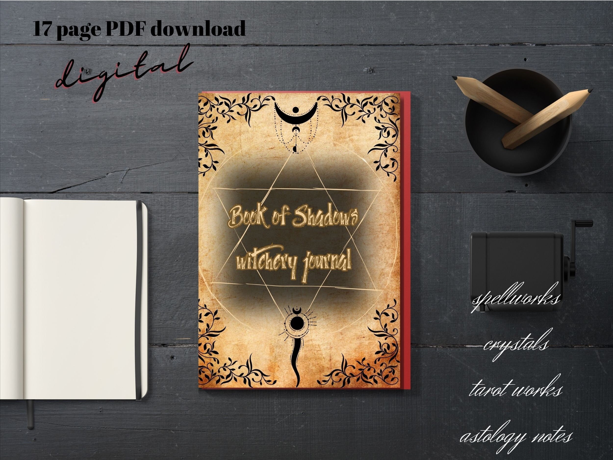 Shadow Work Journal, Printable & Digital Magical Pages, Book of Shadows ...