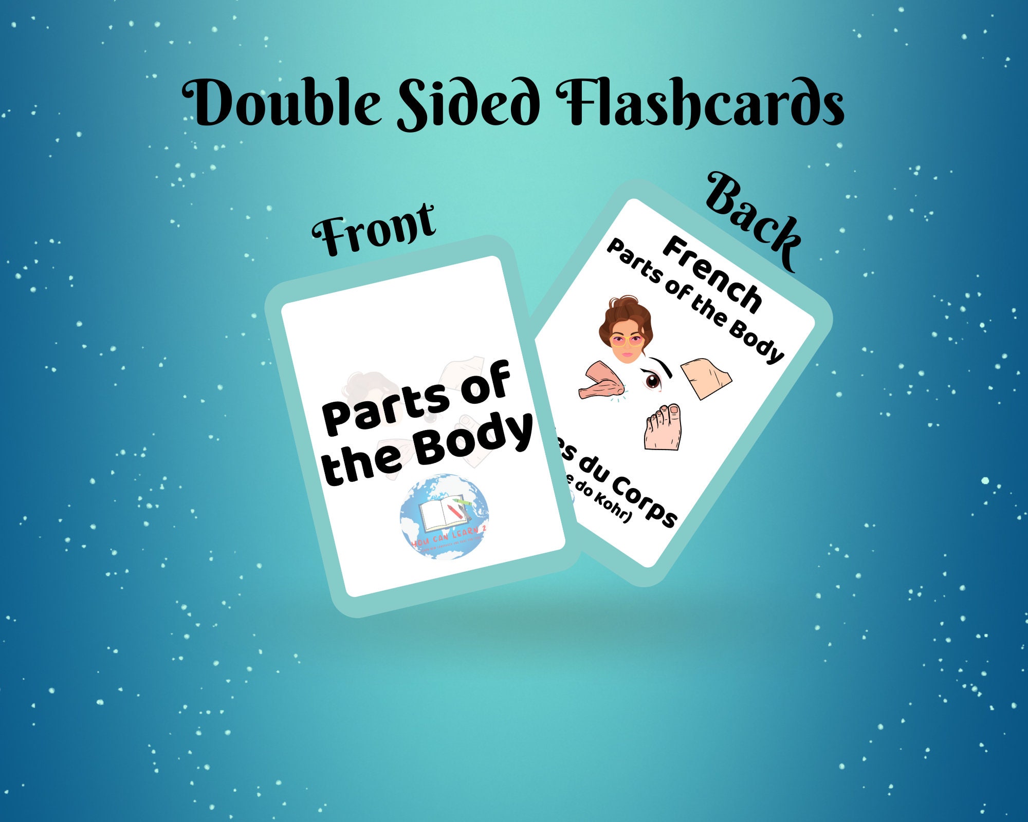 French parts of the Body Language Learning Flashcards - Etsy