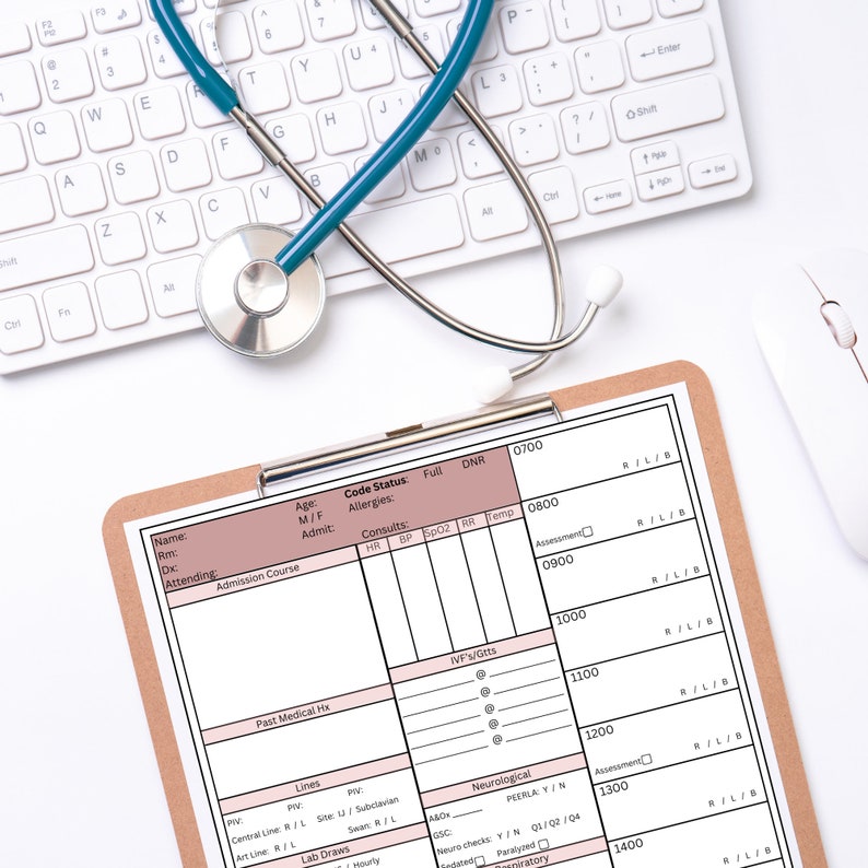 Nurse Report Sheet One Patient, ICU One Patient Report Sheet Print ...