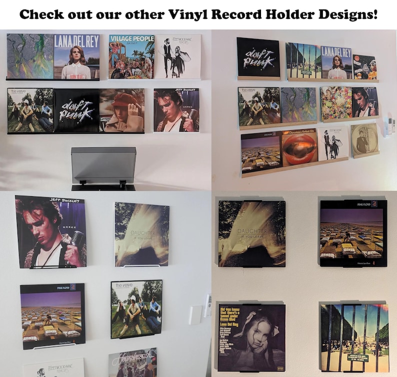 Vinyl Record Ledge - Floating Shelf - Wall Mounted - Easy Peel Adhesive ...