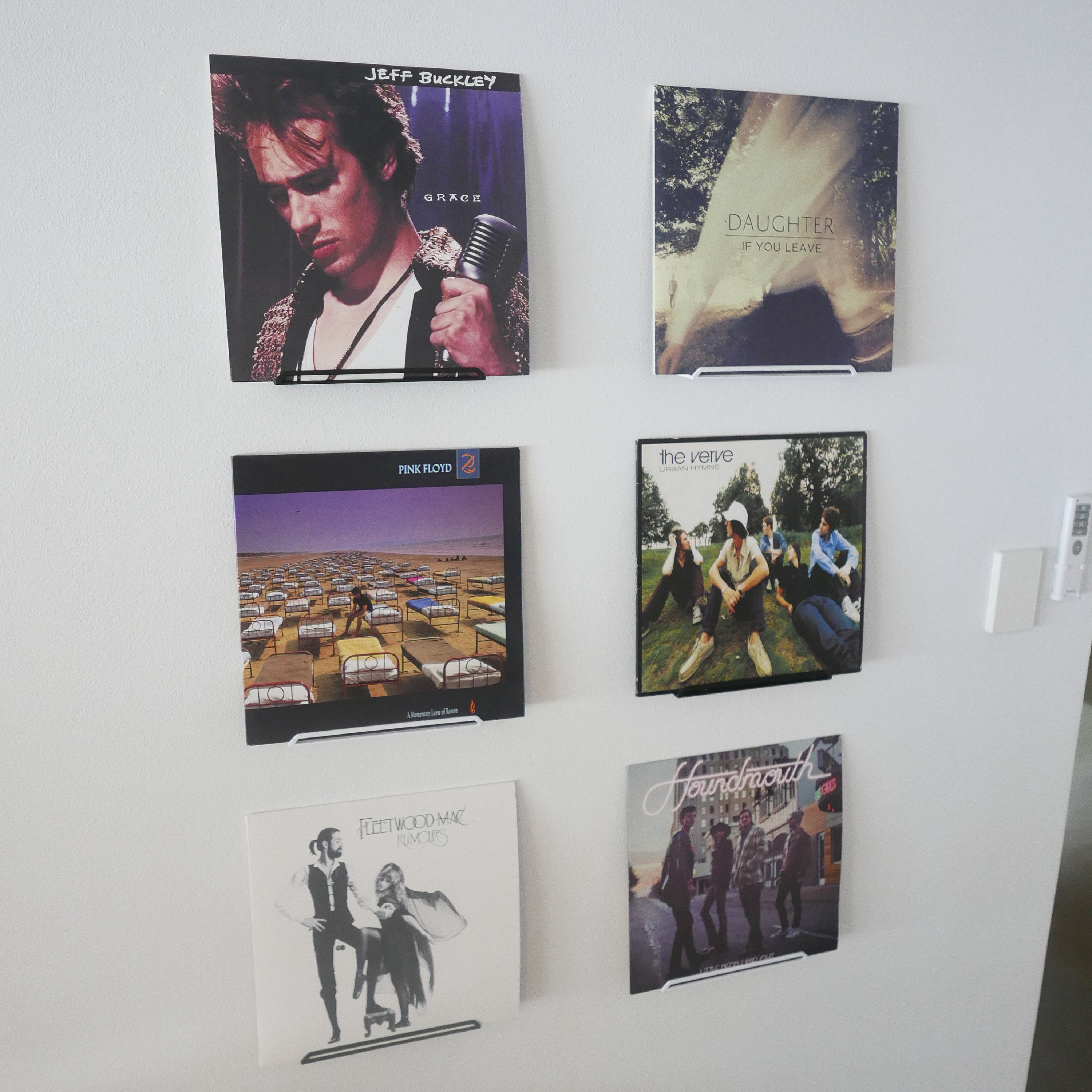 Modern Wall Mounted Vinyl Record Holder Display Easy Install Screw ...