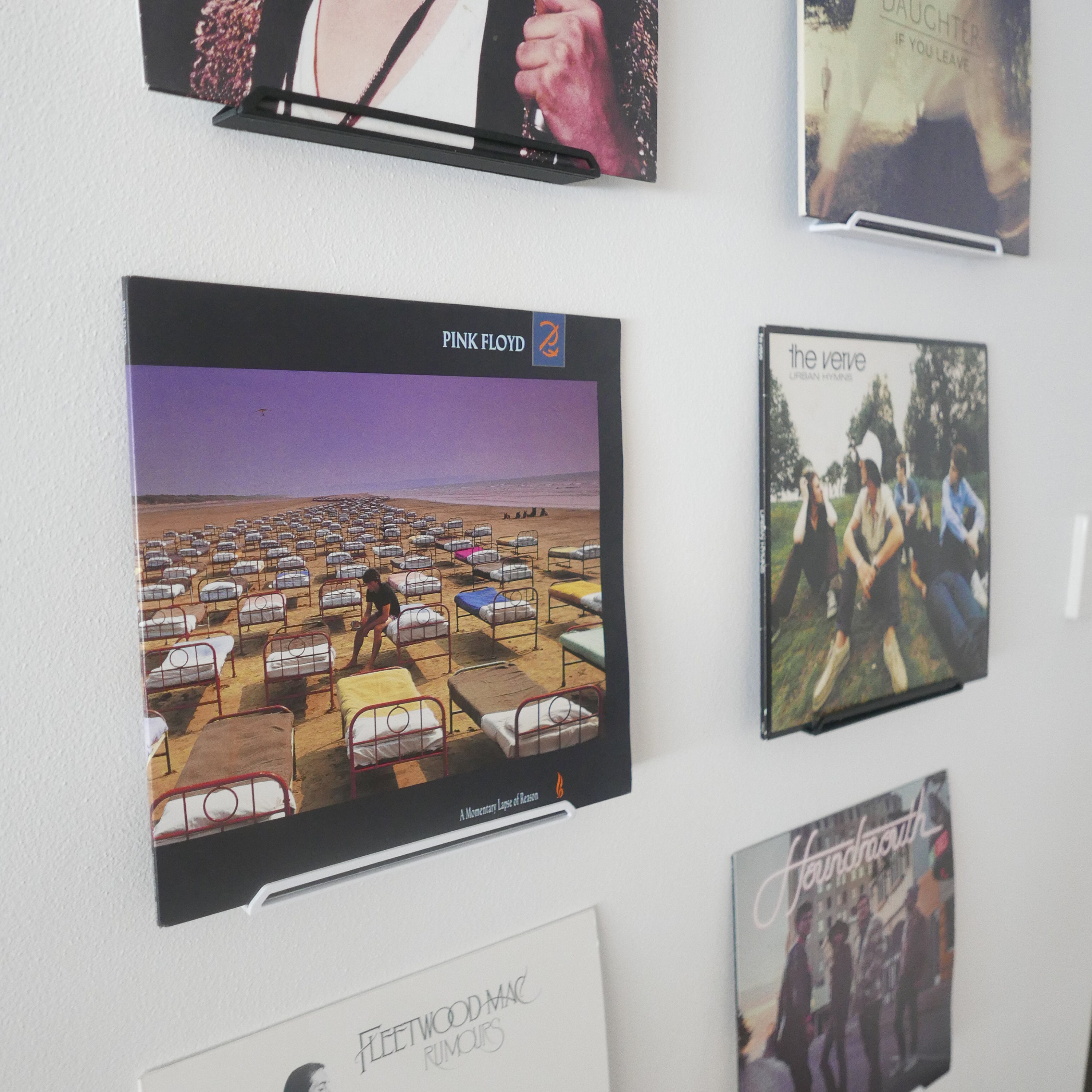 Modern Wall Mounted Vinyl Record Holder Display Easy Install Screw ...