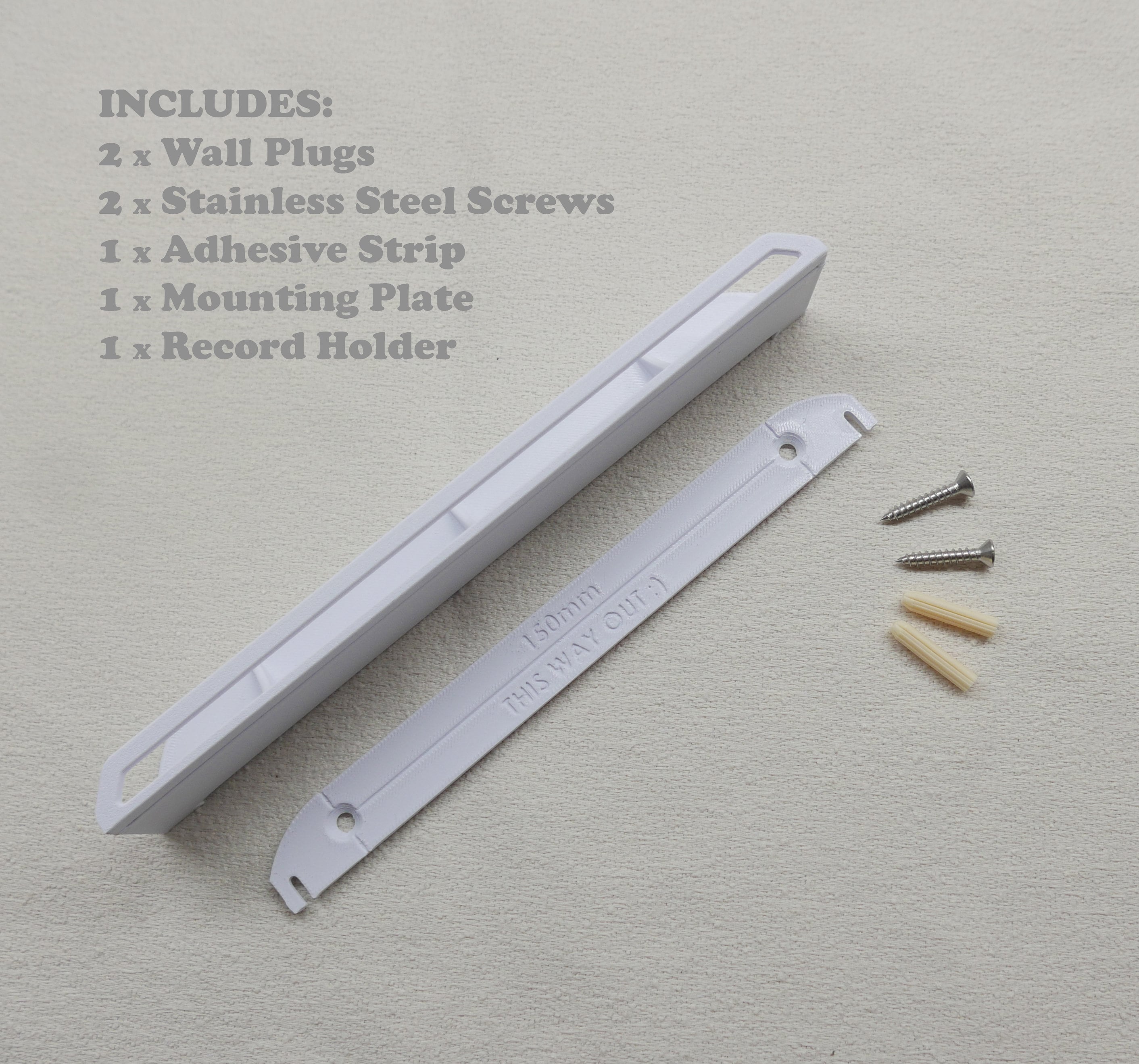 Modern Wall Mounted Vinyl Record Holder Display Easy Install Screw ...