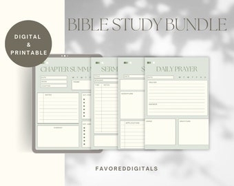 Digital Bible Study Template Bundle Instant Download & Printable ...